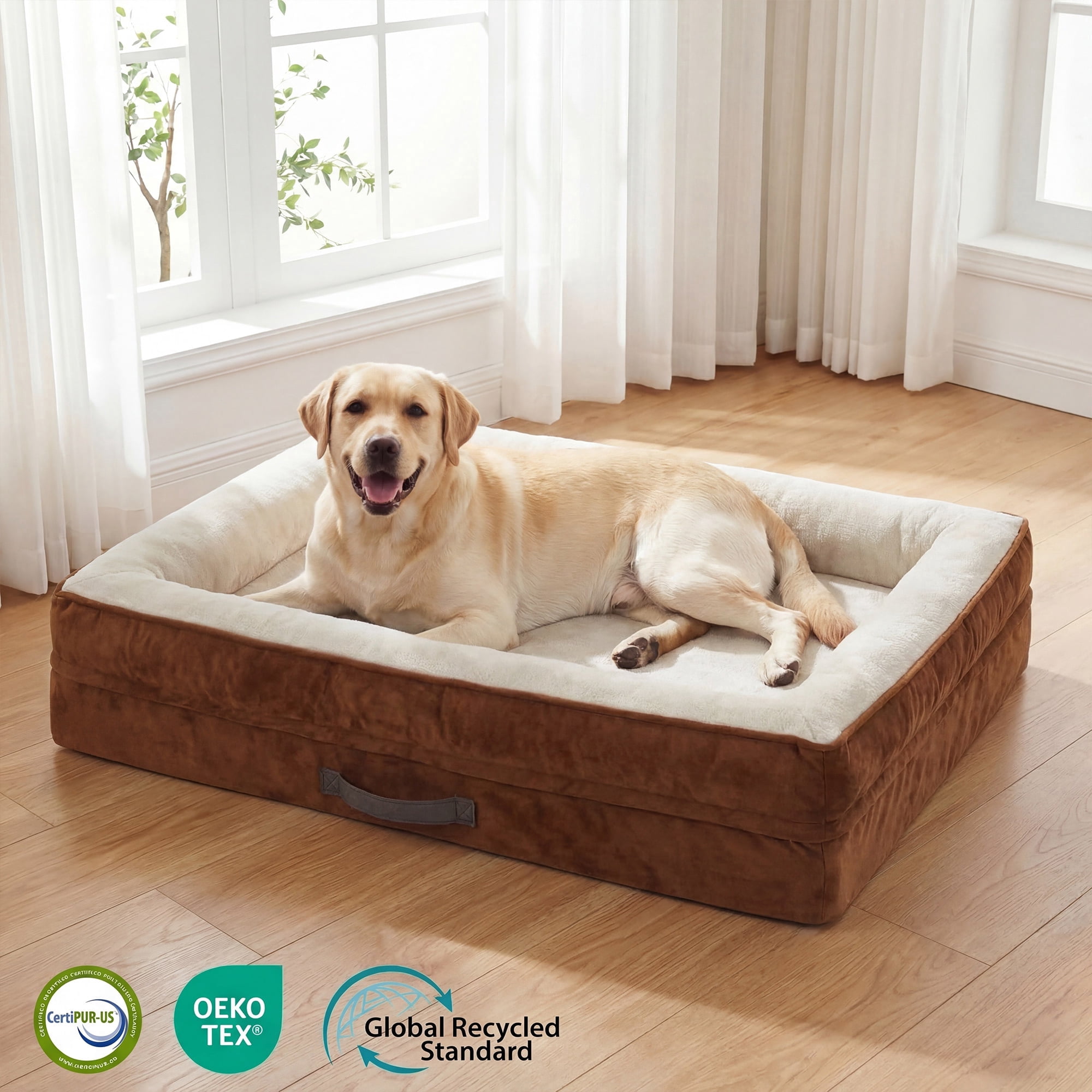 Extra Large Orthopedic Dog Bed Waterproof Pet Sofa Bed Four-Sided ...