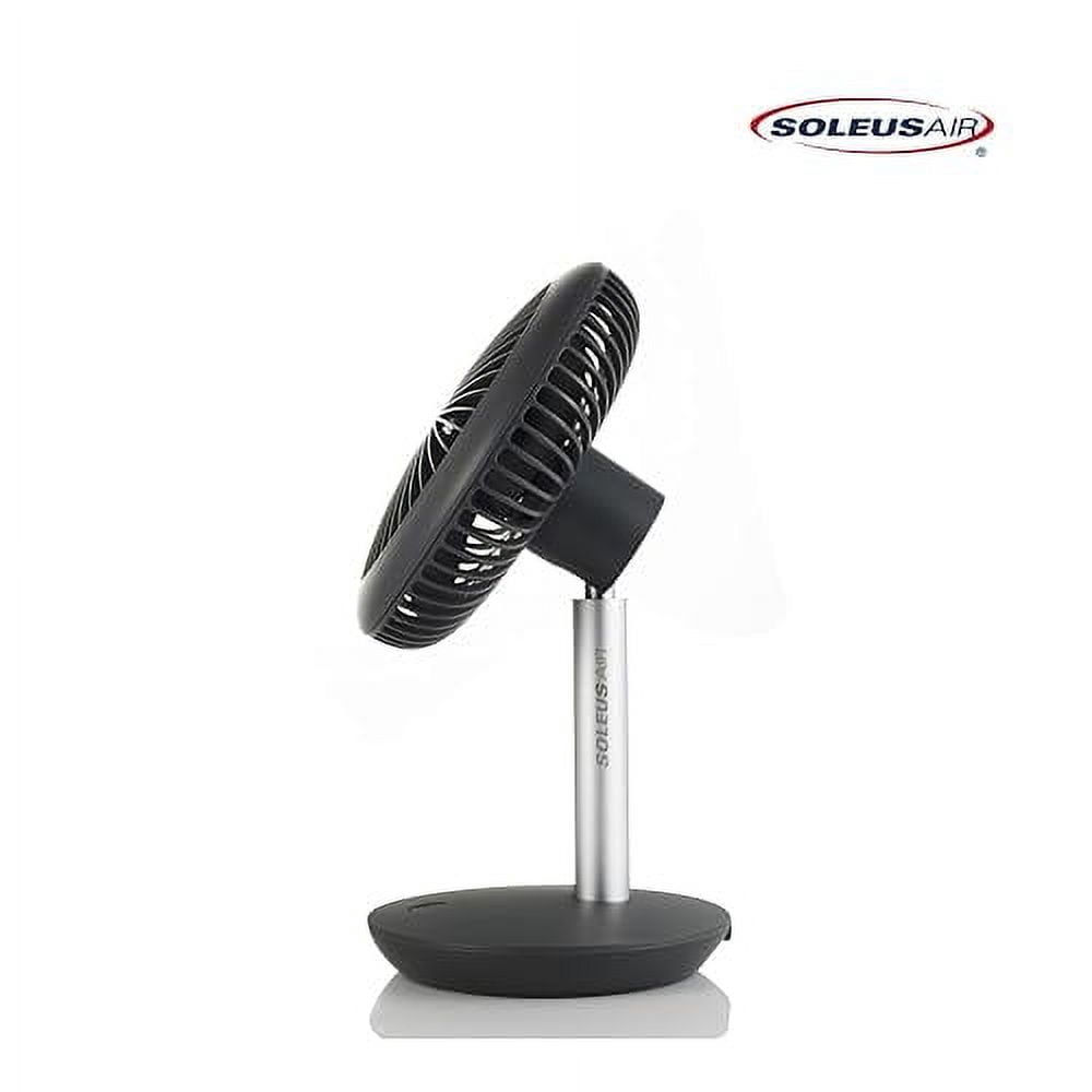 Soleus Air Portable Table Fan, 7" Small Desk Fan, 4000mah Rechargeable ...