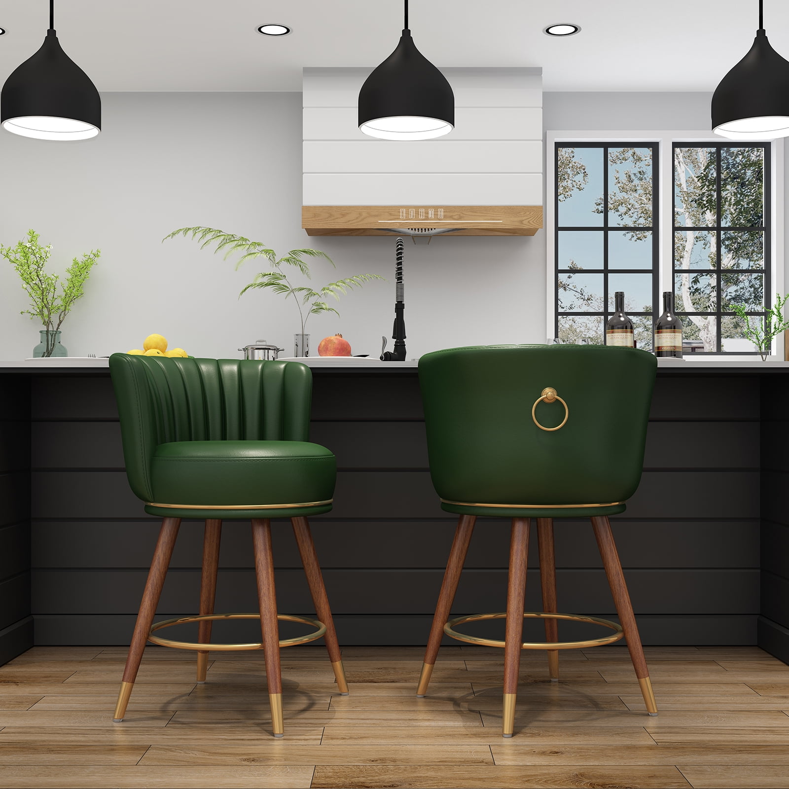 Solfway 24" Bar Stools, Counter Height Bar Stools, Modern Swivel ...