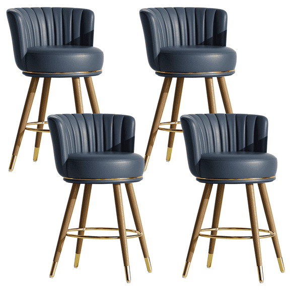 AFO Upholstered Swivel Bar Stool Set of 4 with Back - 24 Inch Counter ...