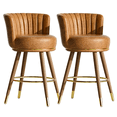 Solfway Counter Height Bar Stools, Round Seat Swivel Bar Stool Set of 2 ...