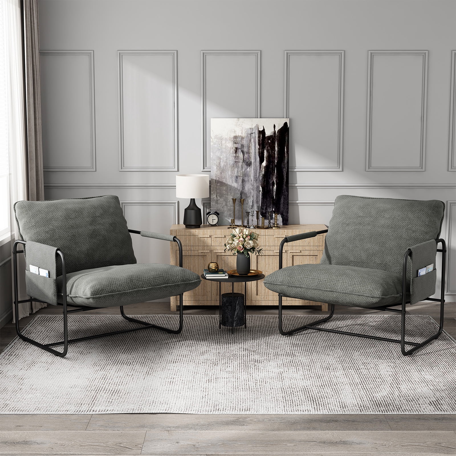 Solfway Modern Accent Chair, Leisure Sofa Chair with Metal Frame ...