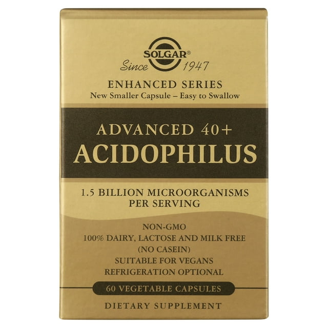 Solgar Advanced 40+ Acidophilus, 60 Vegetable Capsules - Walmart.com