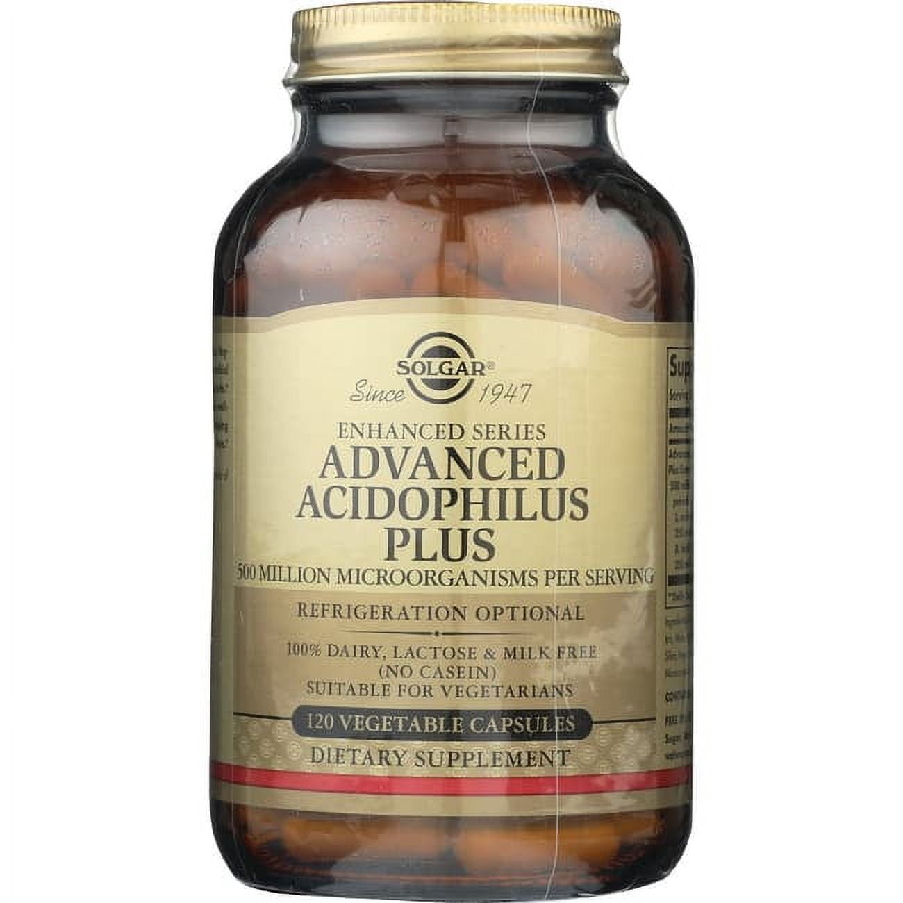 Solgar Advanced Acidophilus Plus, 500 Million Cfu, 120 Veg Caps, Non ...