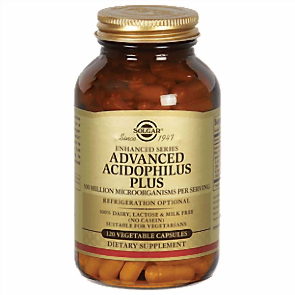 Solgar Advanced Acidophilus Plus, 500 Million Cfu, 120 Veg Caps, Non ...
