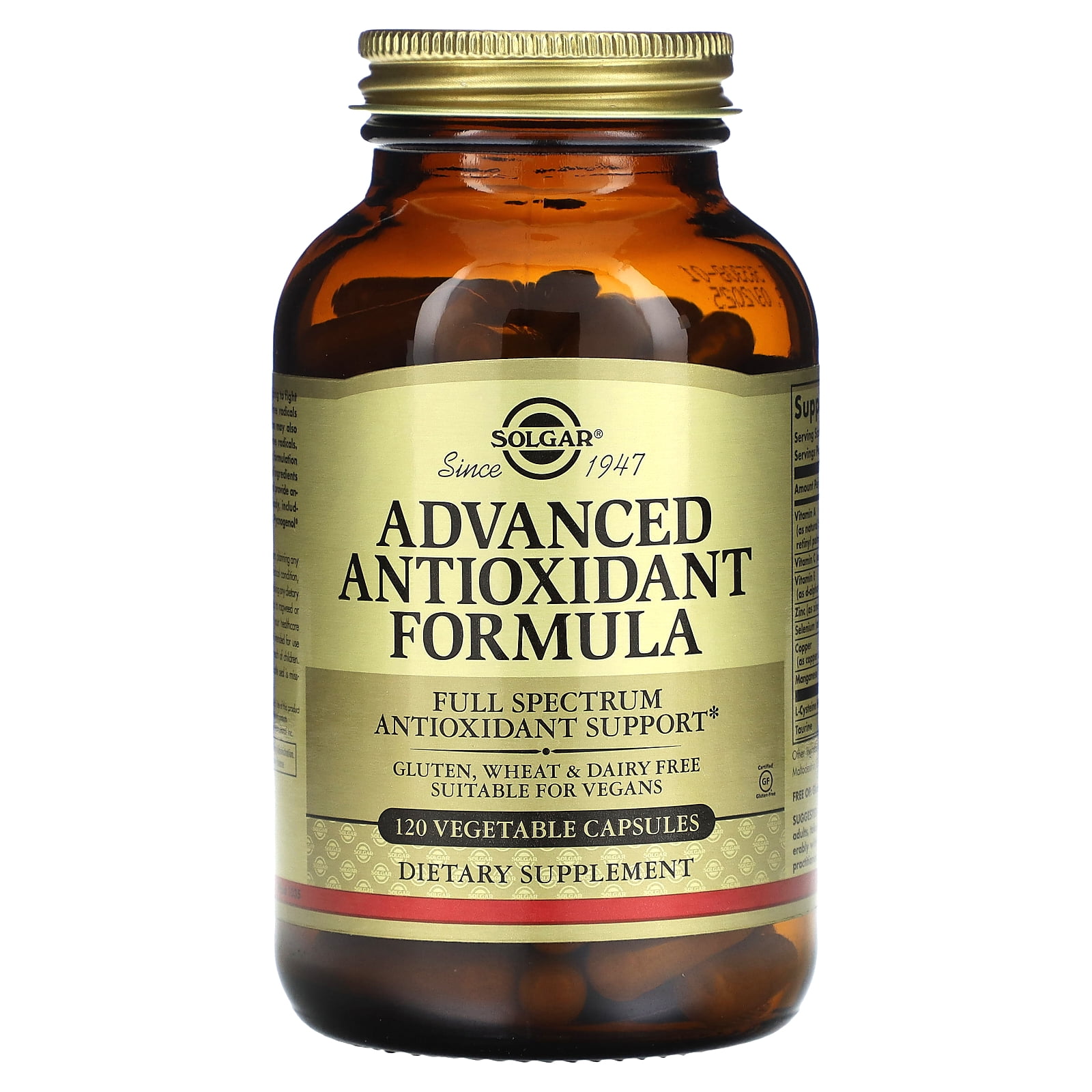 Solgar Advanced Antioxidant Formula Vegetable Capsules 120 V Caps ...