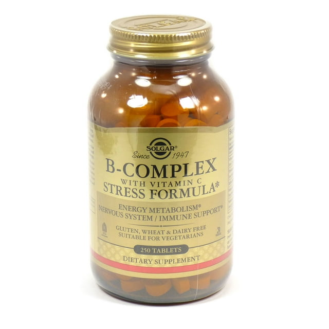 Solgar Supplement - B-Complex with C Stress Formula Tablets, 250 Count ...