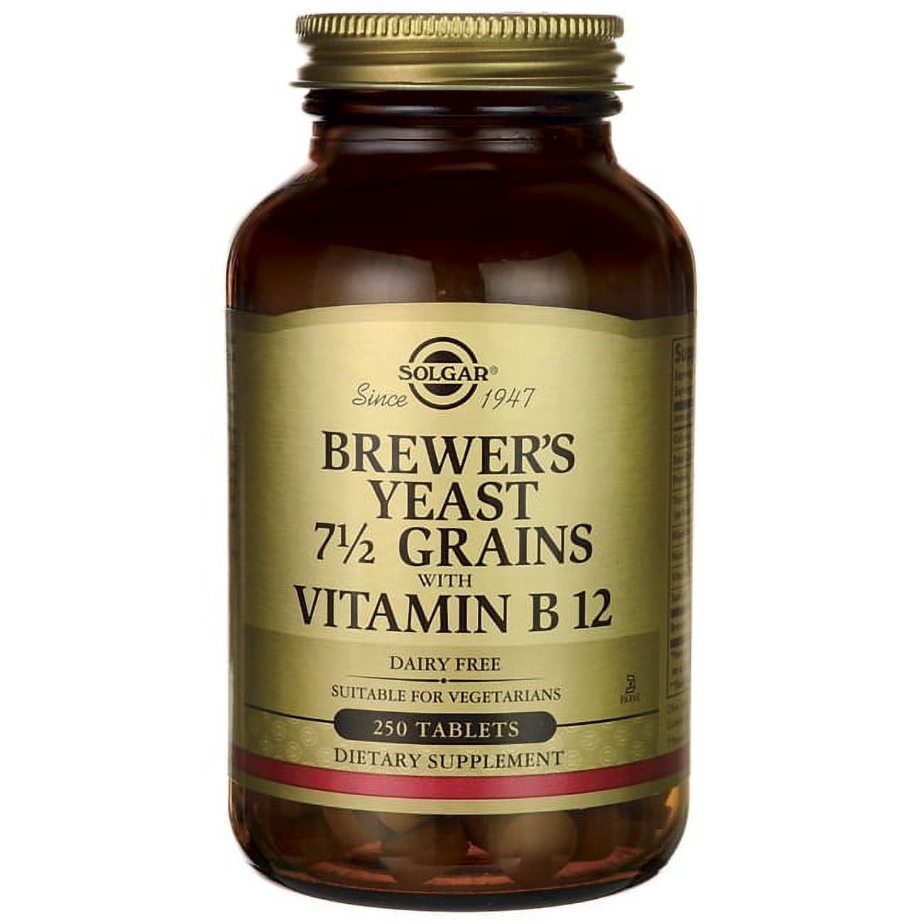 Solgar Brewer's Yeast 7 1/2 Grains with Vitamin B 12 250 Tabs - Walmart.com
