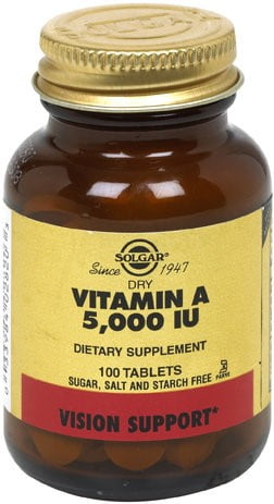 Dry Vitamin A 1500 mcg (5000 IU) Tablets - 100 Count Exp 3/22 ...