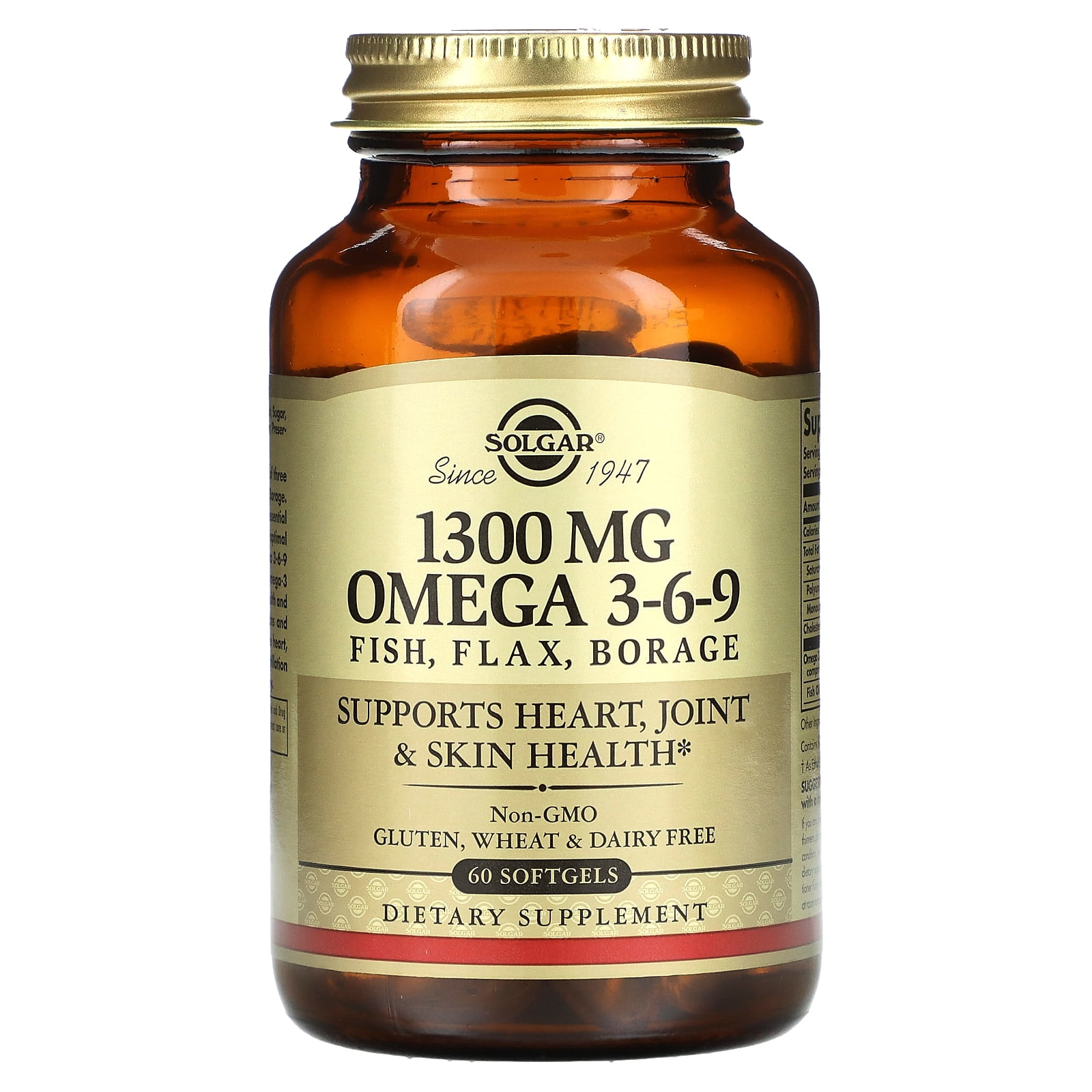 Solgar Fish Oil EFA Omega-3-6-9, 1300mg, 60ct Softgels - Walmart.com