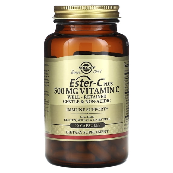 Solgar Ester-C Plus 500mg, Non-Acidic Vitamin C with Immune Support, 90 ...