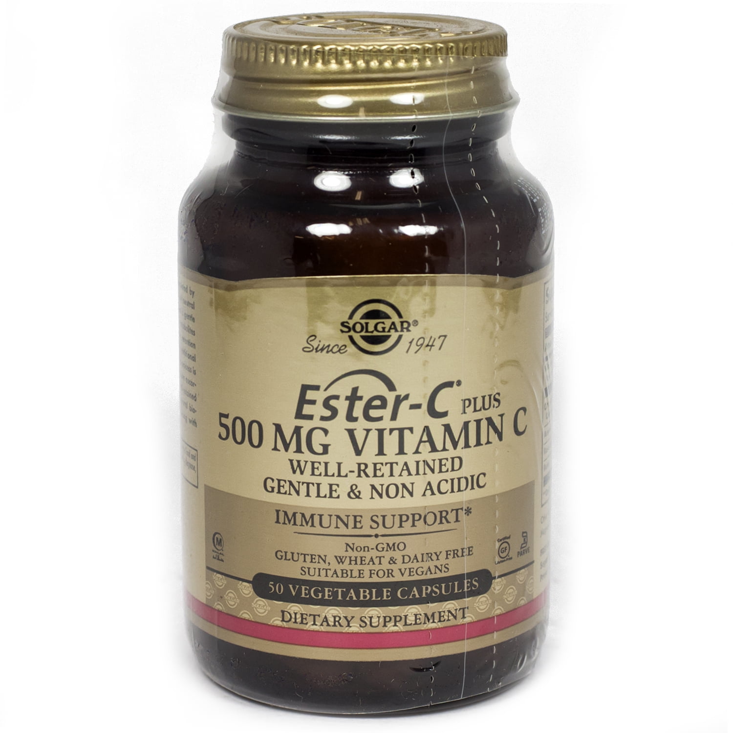 Solgar Ester-C Plus Vitamin C 500 mg 50 Veg Caps - Walmart.com