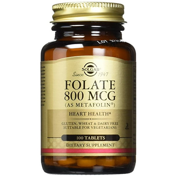 Solgar Folate 1,333 MCG DFE (Metafolin® 800 mcg) Tablets - 100 ct - Walmart.com