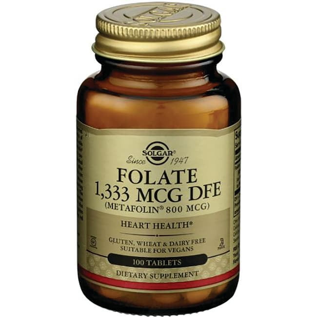Solgar Folate 1,333 MCG DFE Supplements - Metafolin 800 mcg Tablets ...