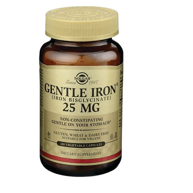 Solgar Gentle Iron 25 mg - 180 Vegetable Capsules - Walmart.com