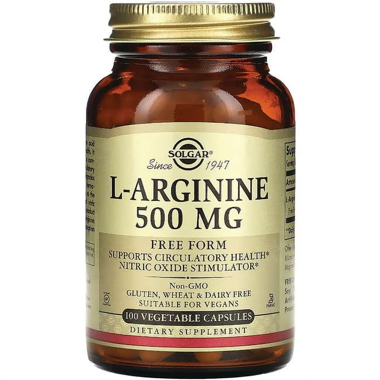 Solgar L-Arginine 500 mg 100 Veg Caps - Walmart.com