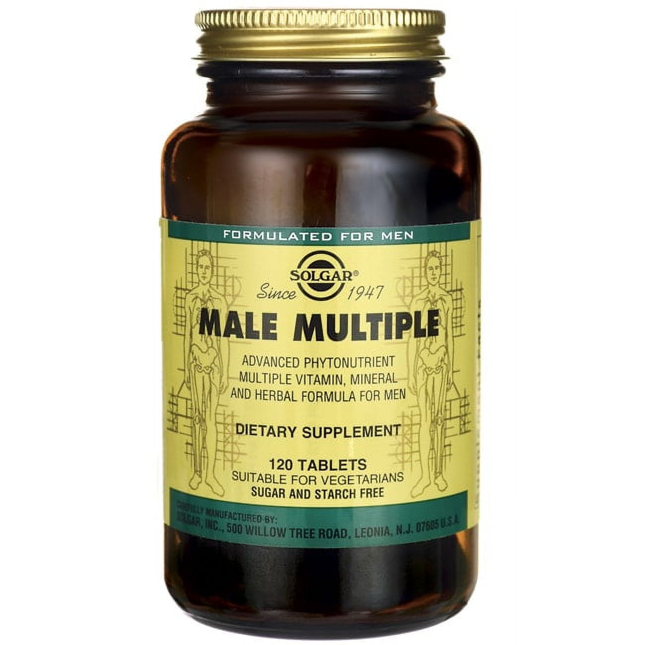 Solgar Male Multiple Advanced Formula Tablets - Zinc, Selenium, Saw ...