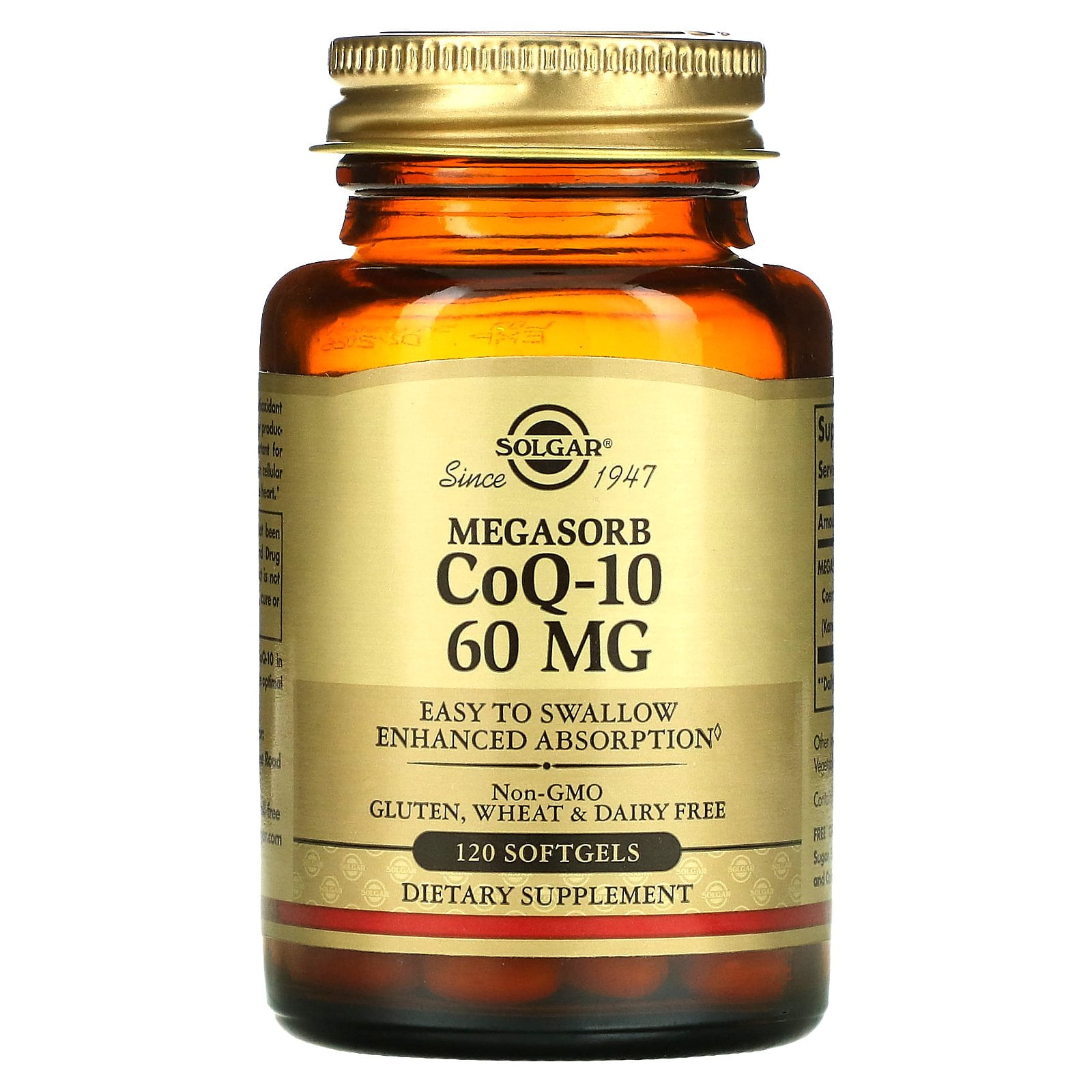 Solgar Megasorb CoQ-10, 60 mg, Enhanced Absorption, Non-GMO, Gluten ...
