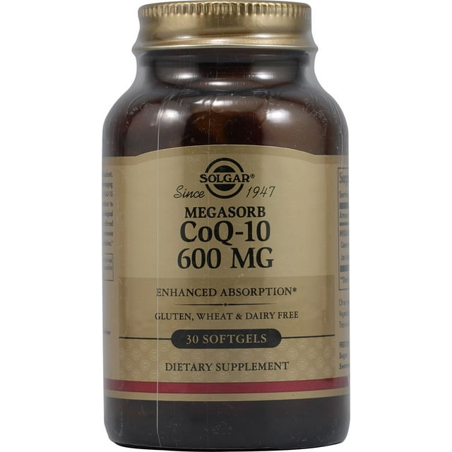 Solgar Megasorb CoQ-10 Antioxidant, 600mg - 30 Softgels, Gluten, Wheat ...