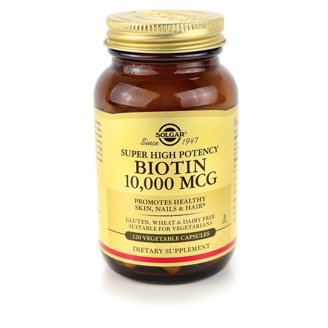 Solgar Super High Potency Biotin 10,000 mcg 120 Veg Caps - Walmart.com