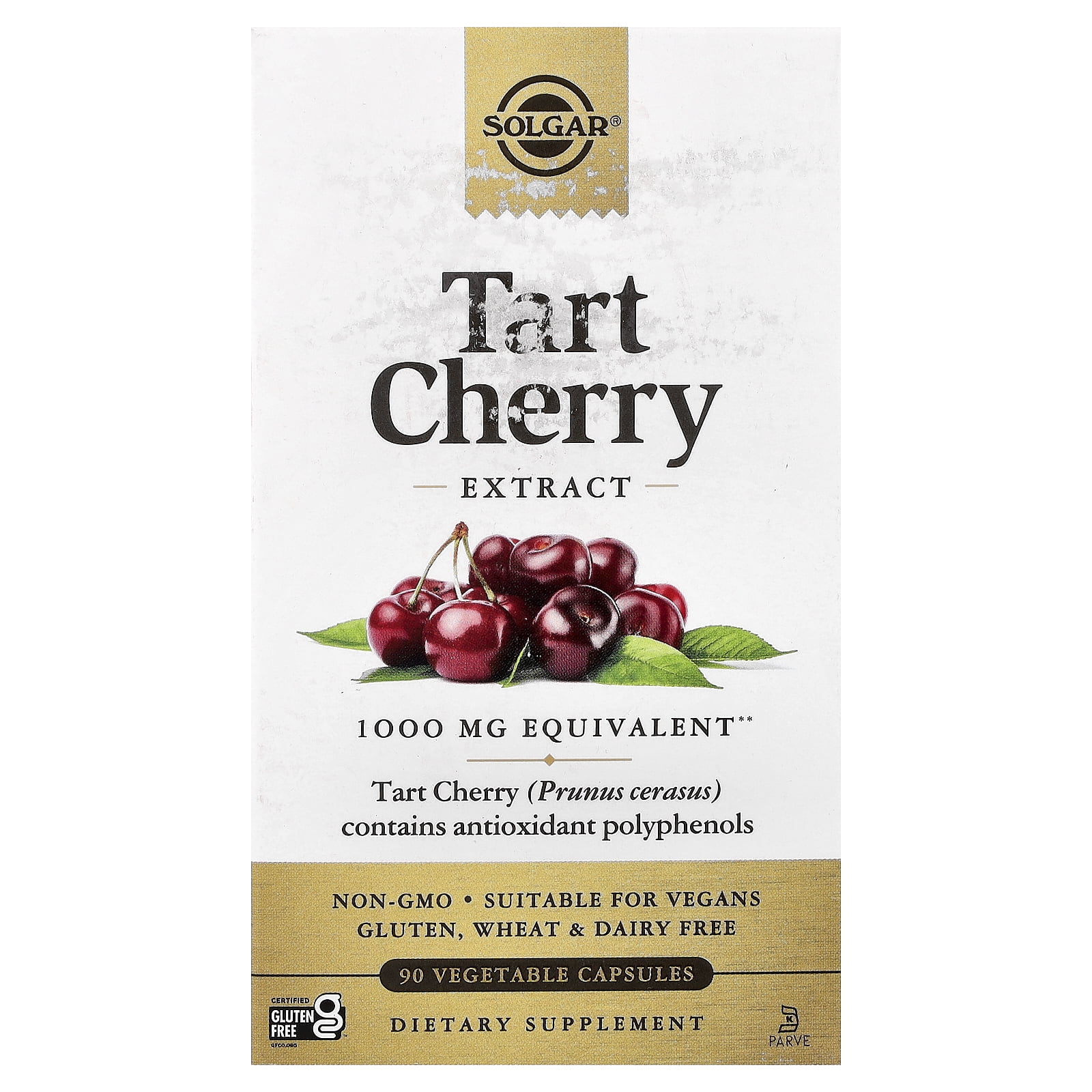 Solgar Tart Cherry Extract 1000 mg, 90 Vegetable Capsules, Polyphenol ...
