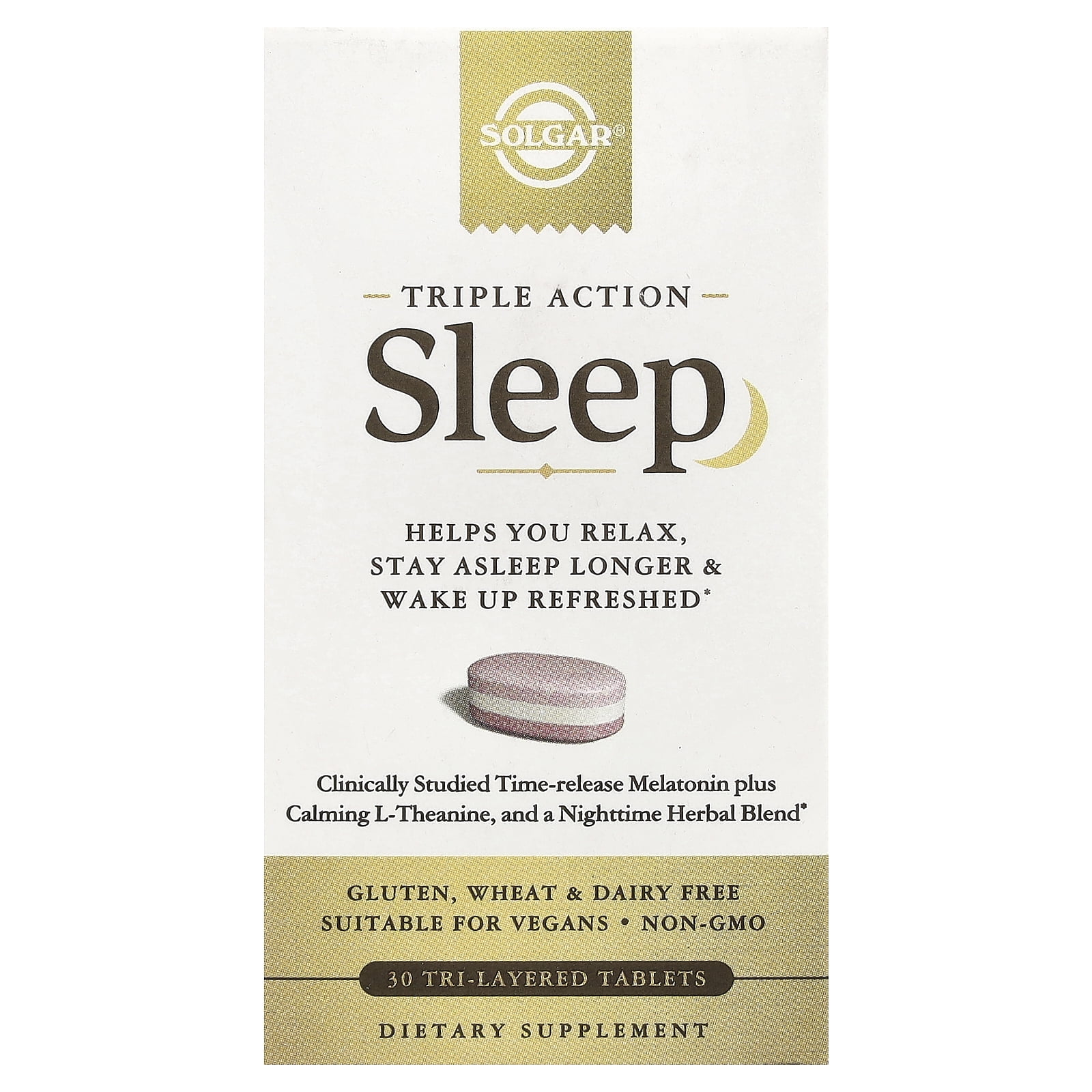 Solgar Triple Action Sleep Tablets with Melatonin & Theanine, 30 Tri ...