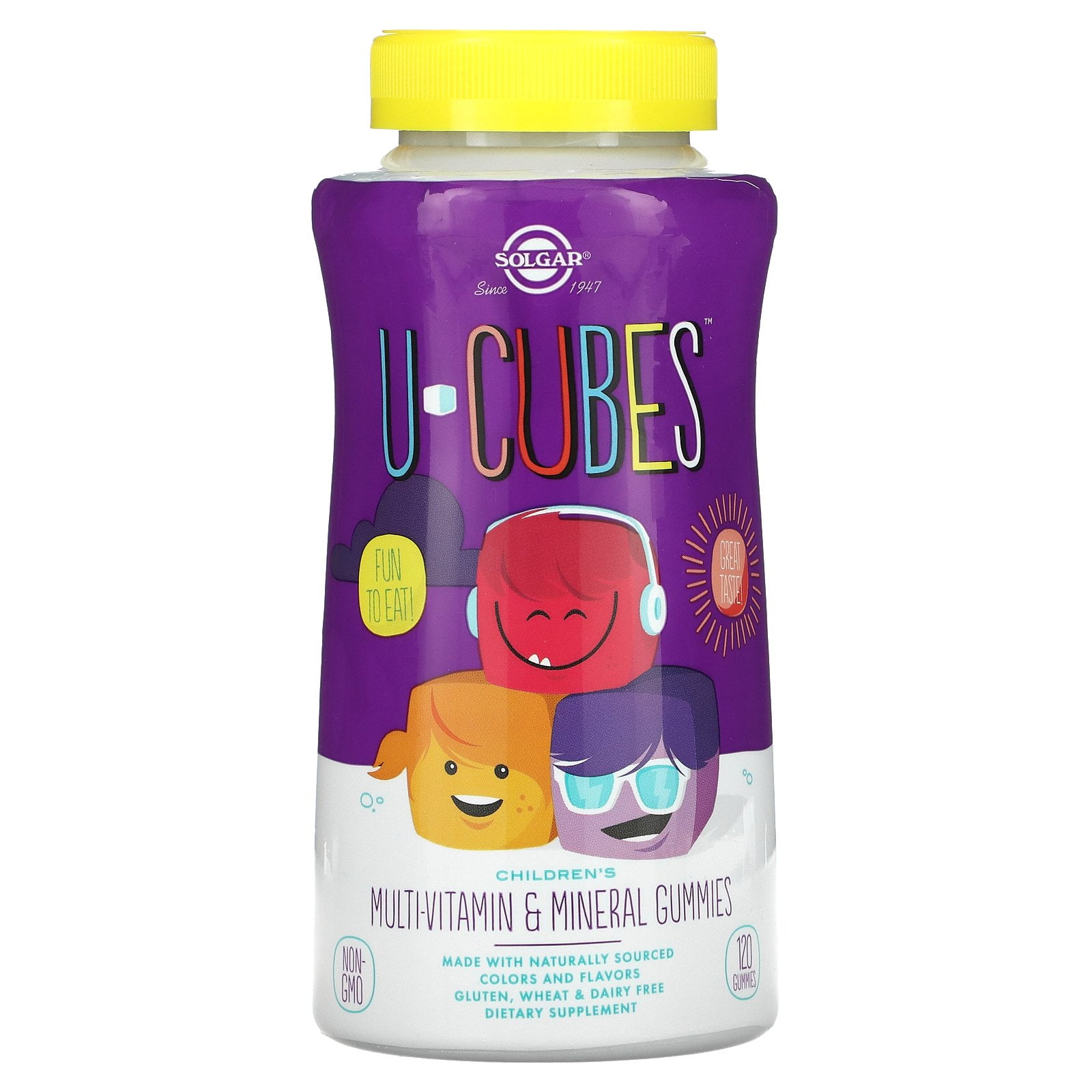 Solgar U-Cubes, Kid’s Multivitamin Supplement Gummies, Cherry & Orange ...