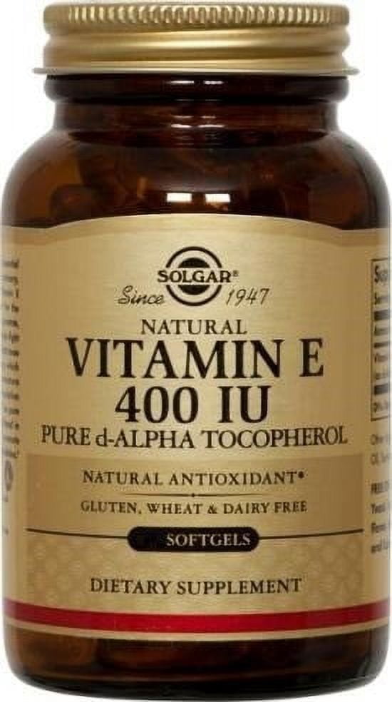 Solgar Natural Vitamin E 400 IU - Pure d-Alpha Tocopherol - 250 ...