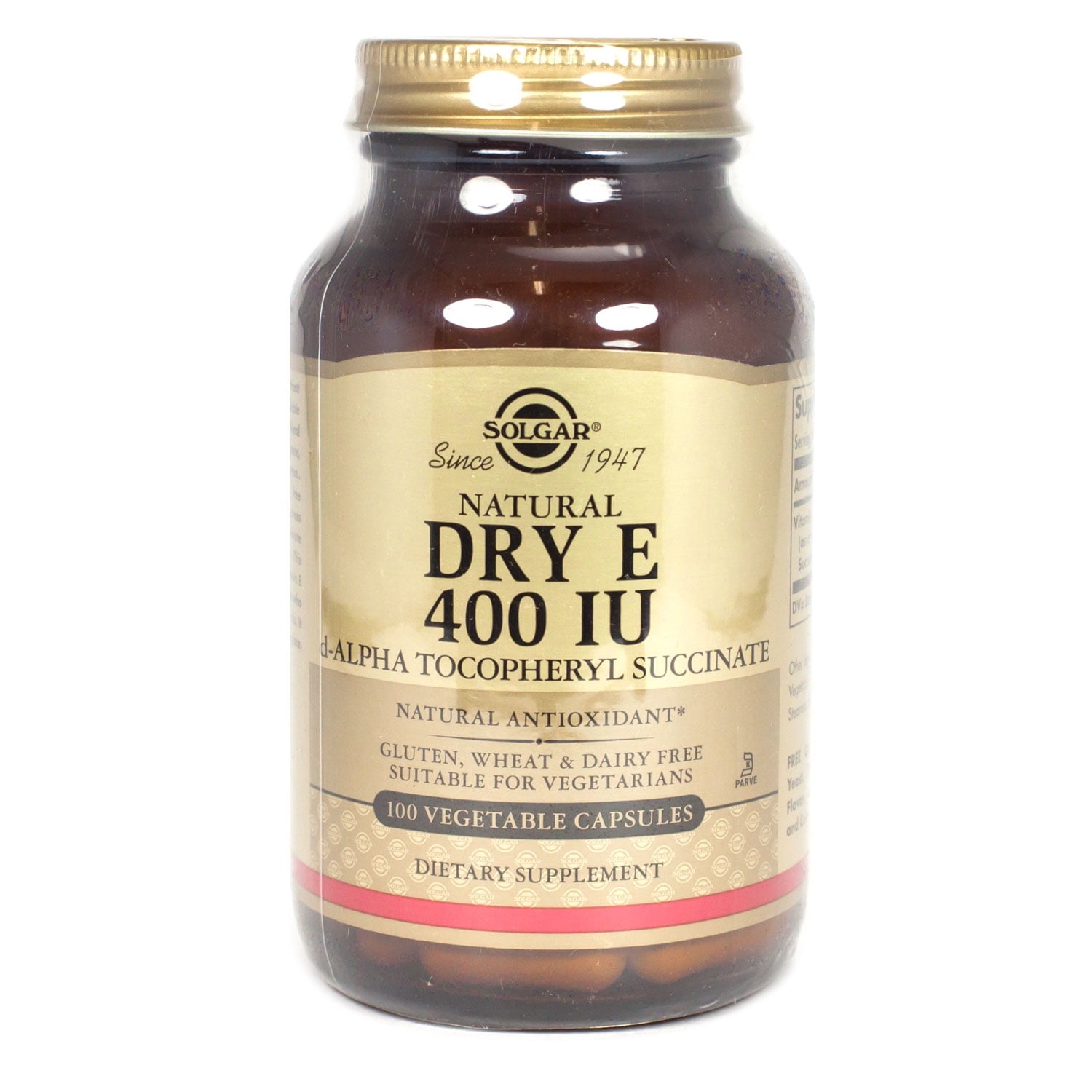 Solgar Vitamin E 400 IU Dry Vegetable Capsules - 100 Count - Walmart.com