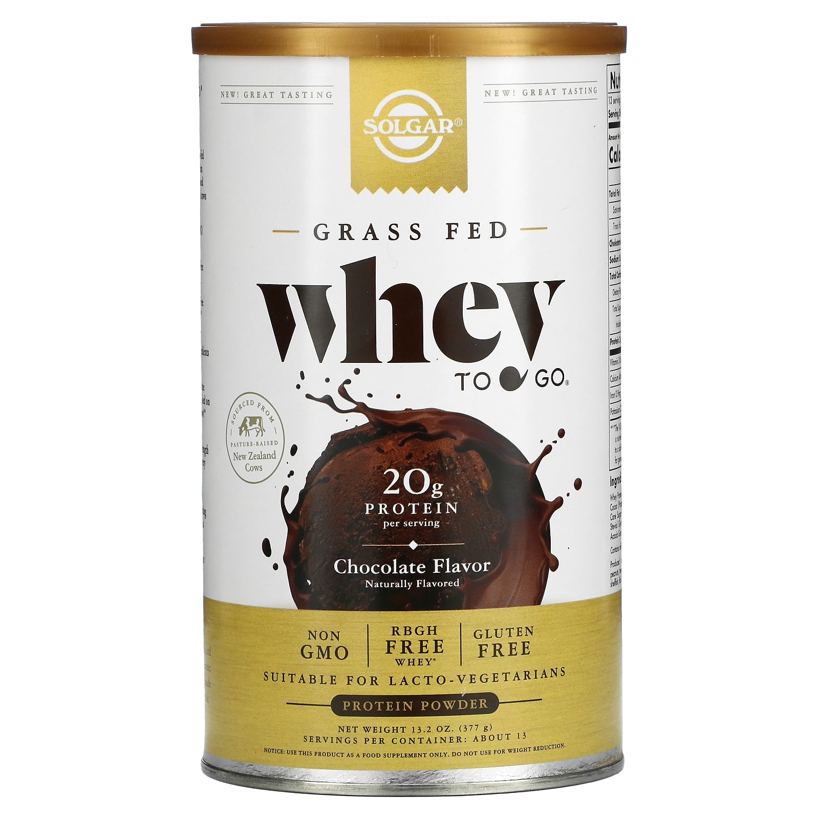Solgar Whey To Go® Whey Protein Powder Natural Chocolate - 13 oz Pack ...