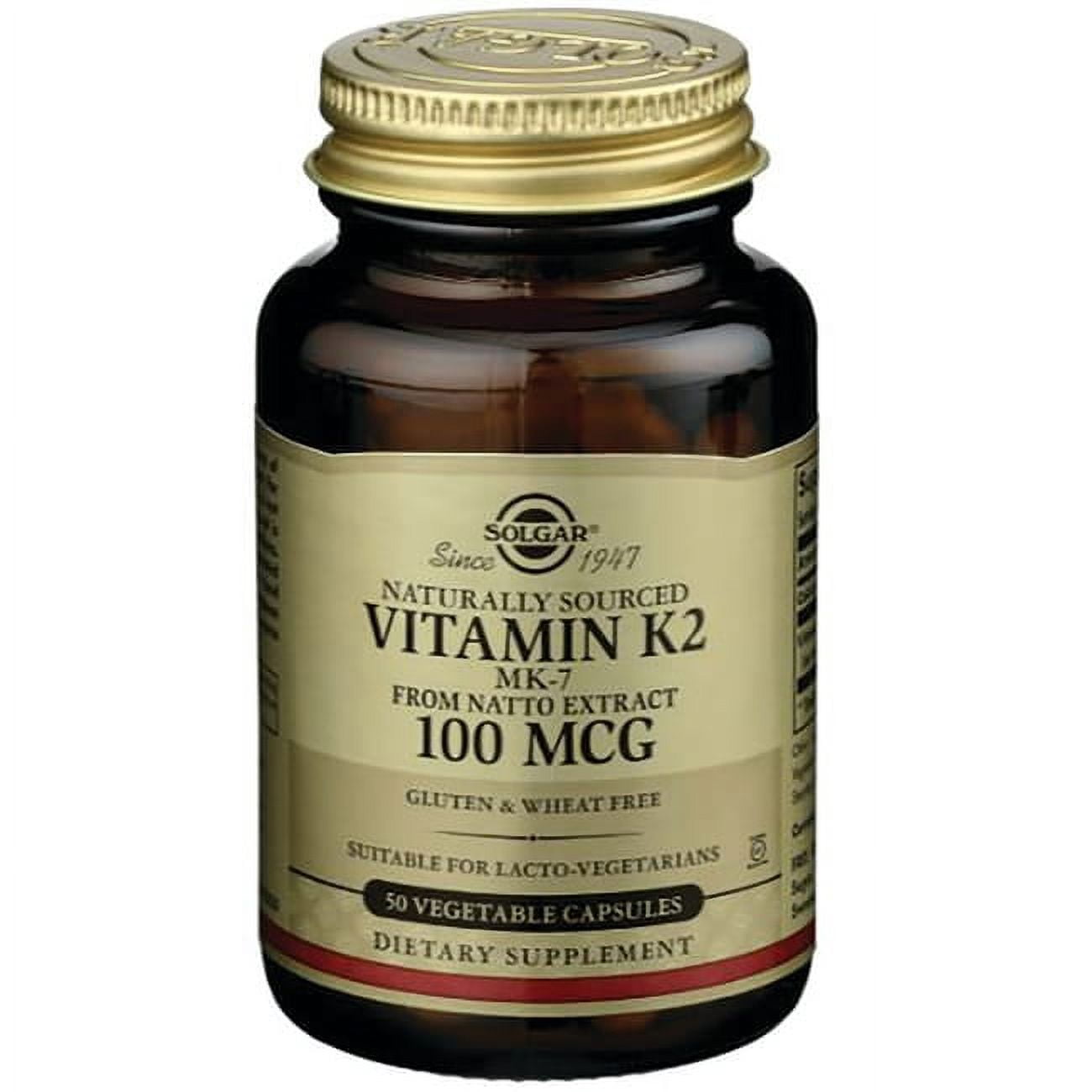 Solgar vitamin k2 100 mcg - 50 vegetable capsules - Walmart.com
