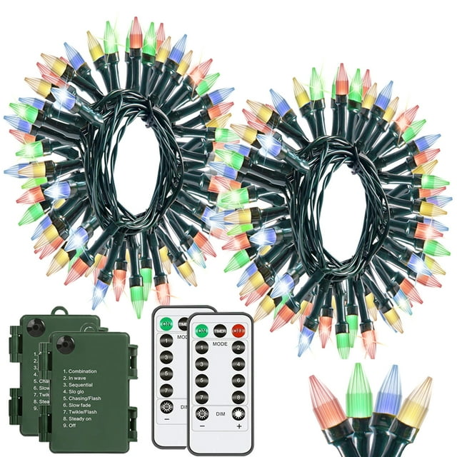 Solhice 20ft LED Christmas Lights, Battery Powered, Remote Control, 60 ...