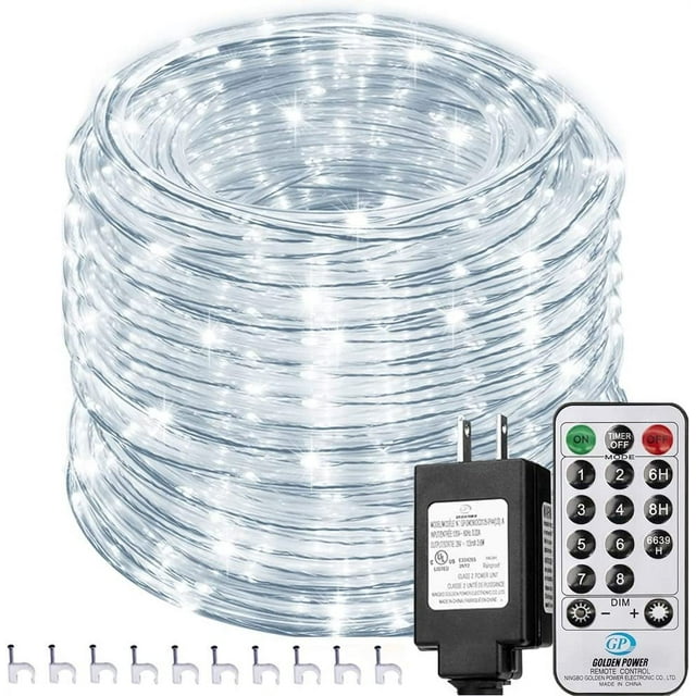 Solhice 75ft Daylight White Rope Lights, 280 LEDs with Remote ...