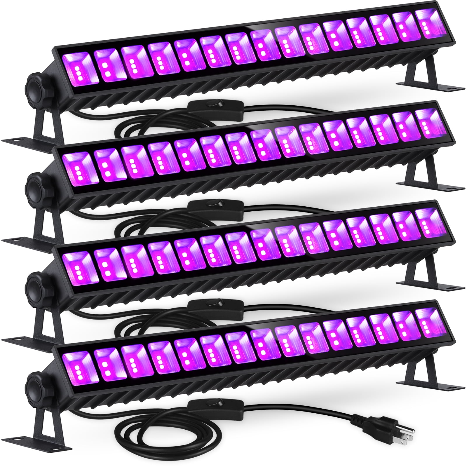 Solhice 36W Graphene LED Black Light Bar with Plug & Switch, 4 Pack for ...