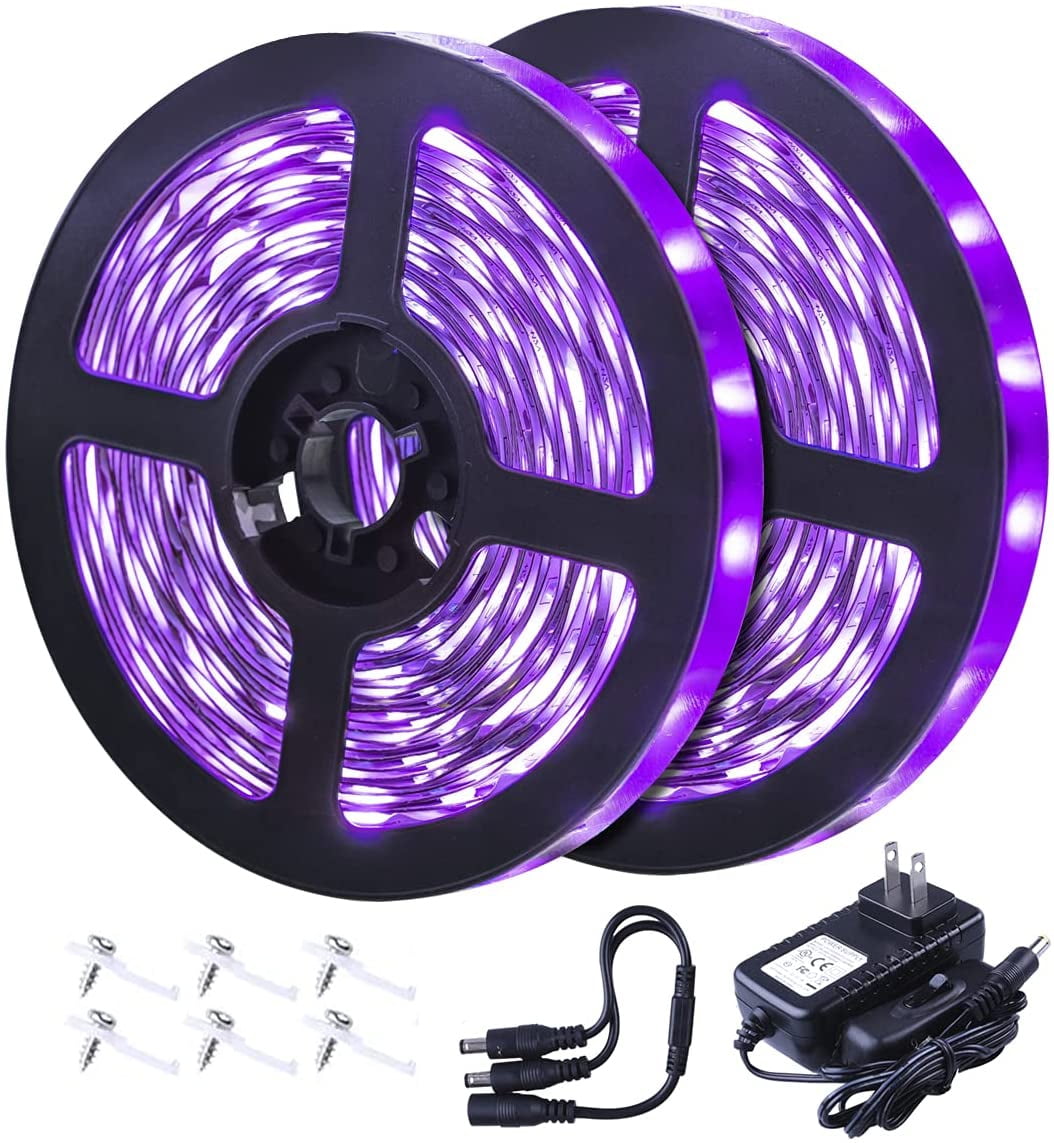 Solhice Waterproof 40 ft Blacklight LED Strip Light for Fluorescent ...