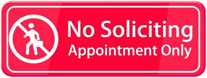 No Soliciting Appointment Only Sign, 10X3 Inch Self Adhesive Sign For ...