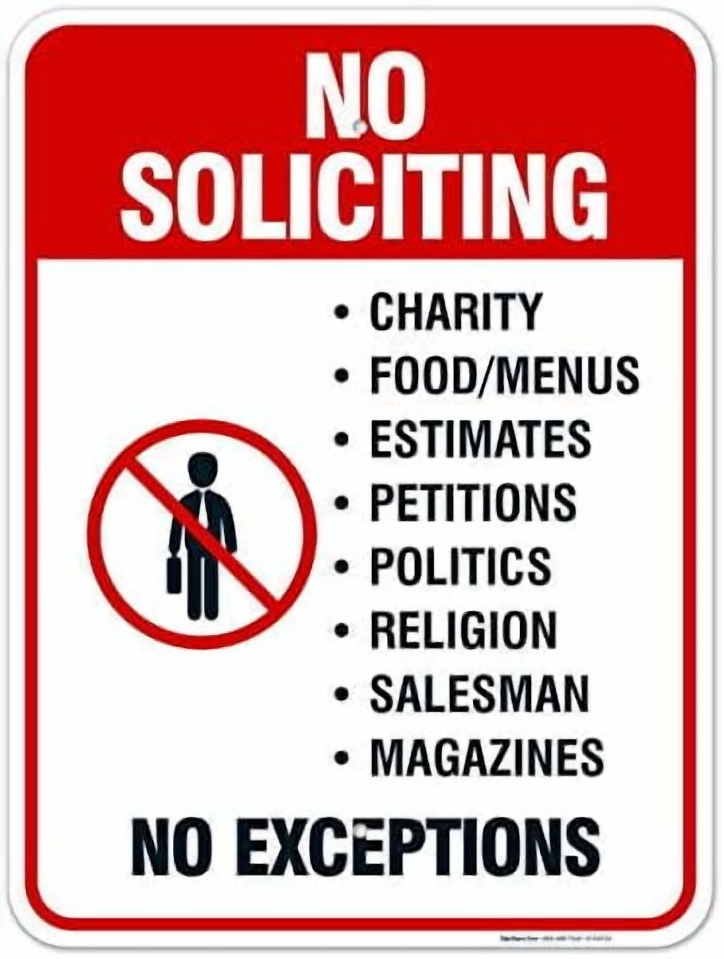 No Soliciting Door Sign, No Soliciting Sign, for House 18x24 Inches ...