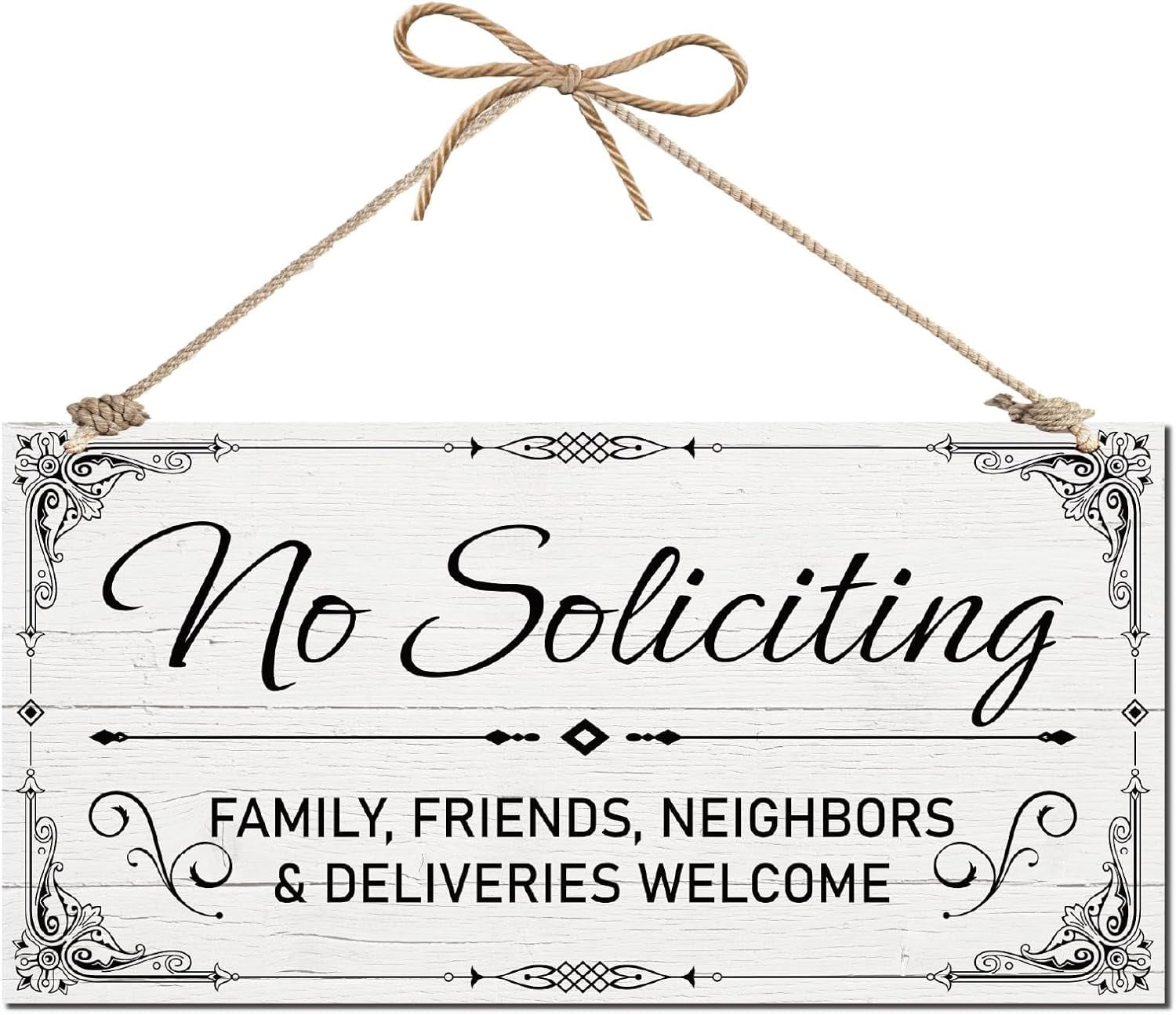 No Soliciting Family Friends Neighbors & Deliveries Welcome Sign ...