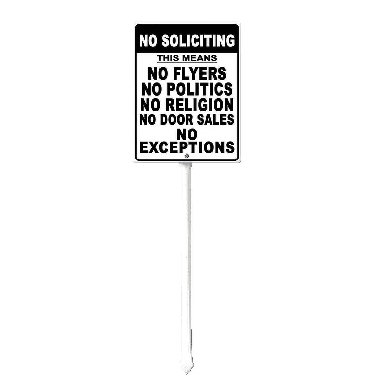 No Soliciting Flyers Politics Religion Door Sales No Exceptions Sign ...