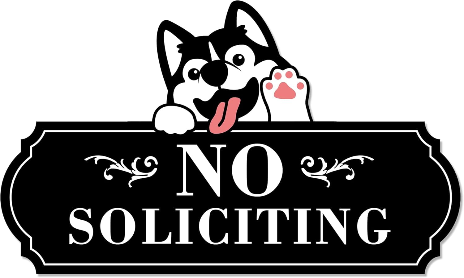 No Soliciting Sign for Front Door，Funny Self-Adhesive Weatherproof No ...