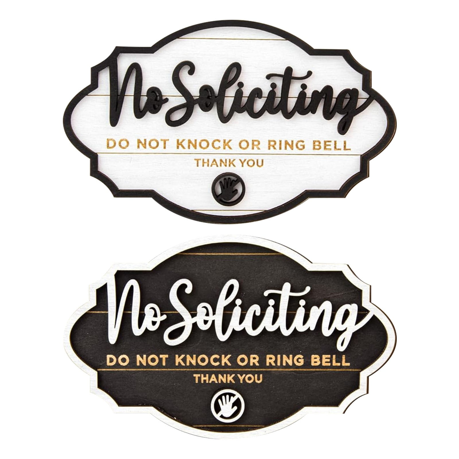 No Soliciting Sign for House Door - 2 Pack Do Not Knock or Ring ...