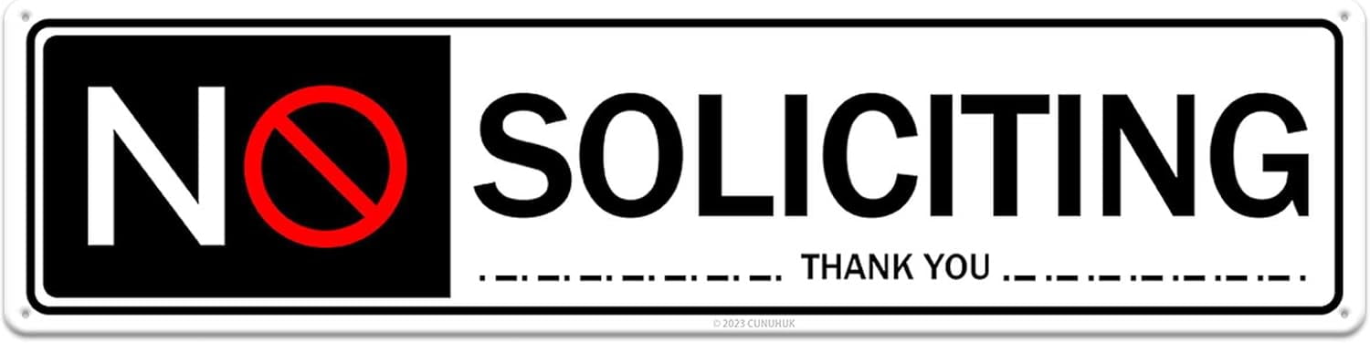 No Soliciting Sign for House, Durable No Soliciting Metal Signs for ...