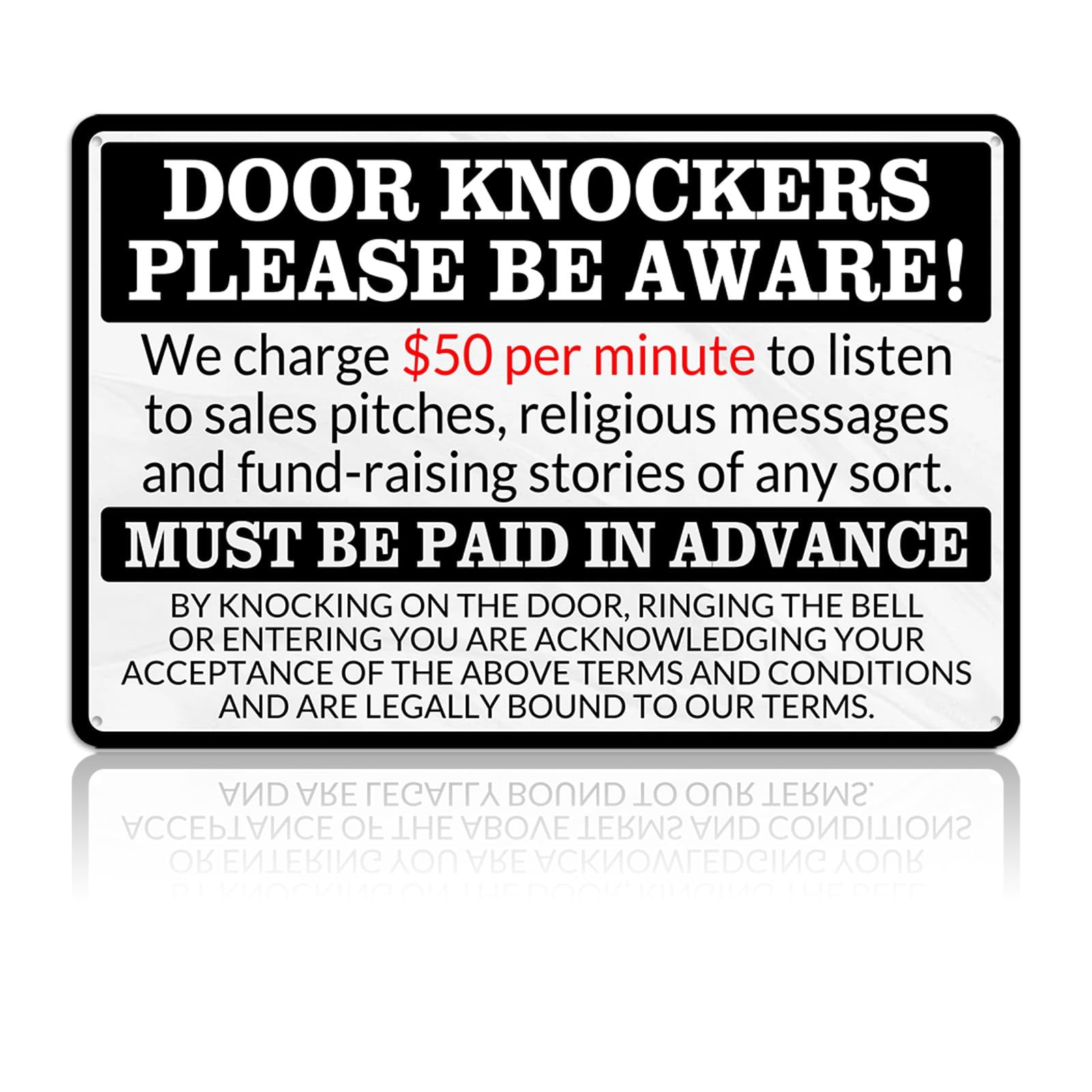 No Soliciting Sign for House Front Door - Funny Metal Tin Signs Room ...