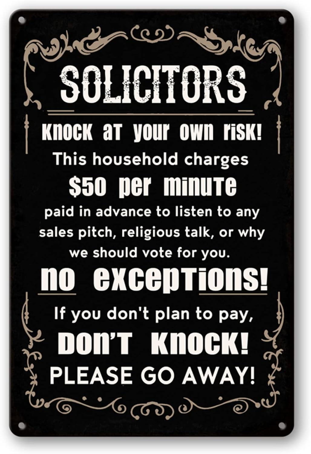 No Soliciting Sign for House Funny Sign, No Soliciting Signs for Home ...