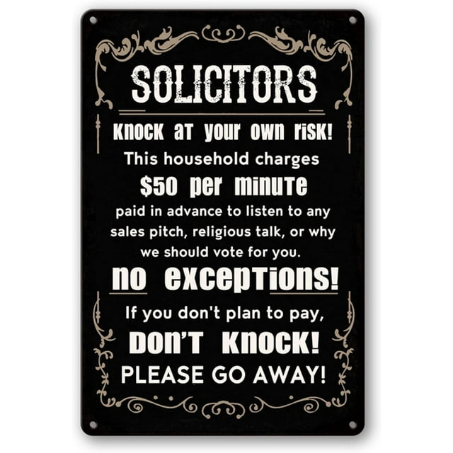 No Soliciting Sign for House Funny Sign, No Soliciting Signs for Home ...