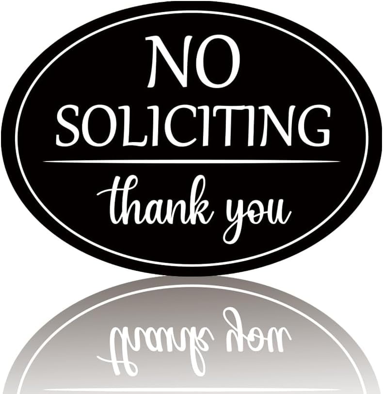 No Soliciting Sign for House Self-Adhesive for Door No Solicitors Sign ...