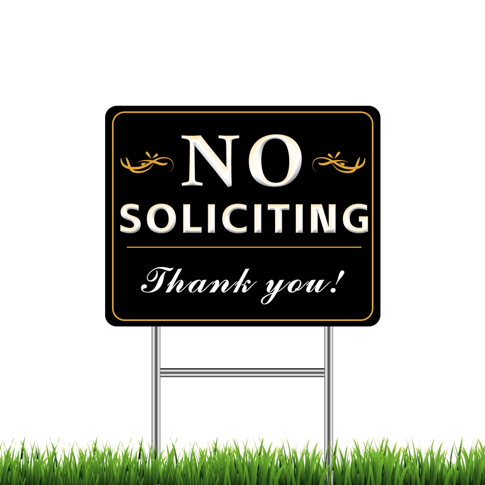 No Soliciting Sign for House with Stake, 15" x 12" No Solicitors Sign ...