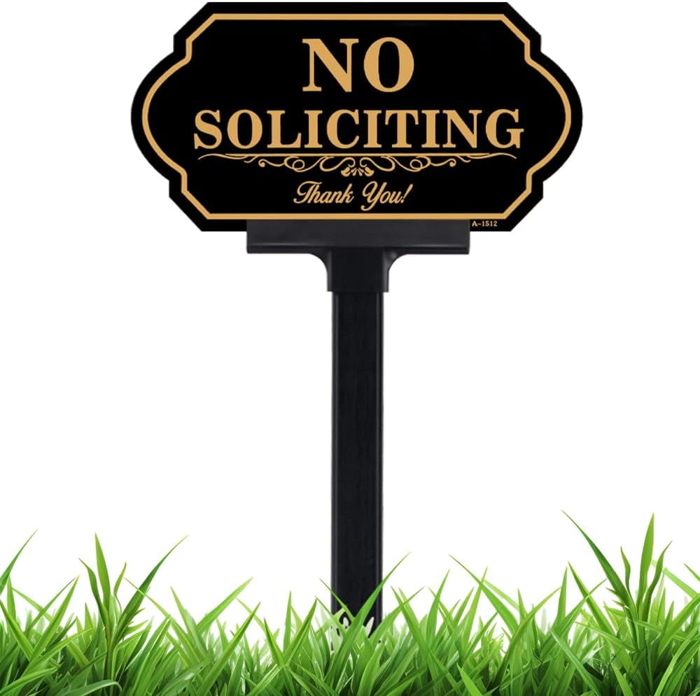 No Soliciting Sign for House with Stake - 50-mil Thick Aluminum - 5x10 ...