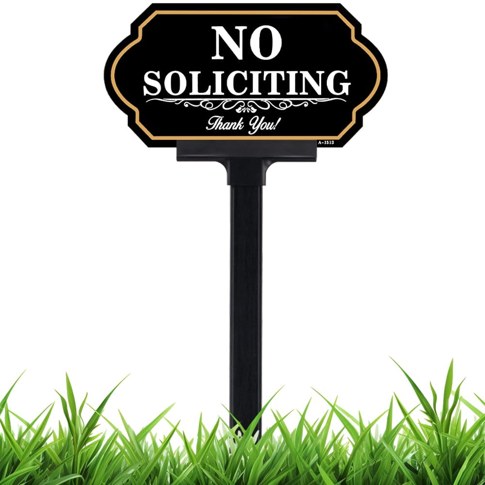 No Soliciting Sign for JKF25 House with Stake - 50-mil Thick Aluminum ...