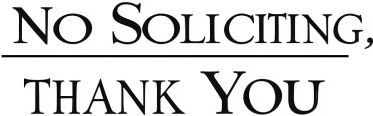 No Soliciting Sign Sticker for Front Door – Vinyl Decal for Home ...